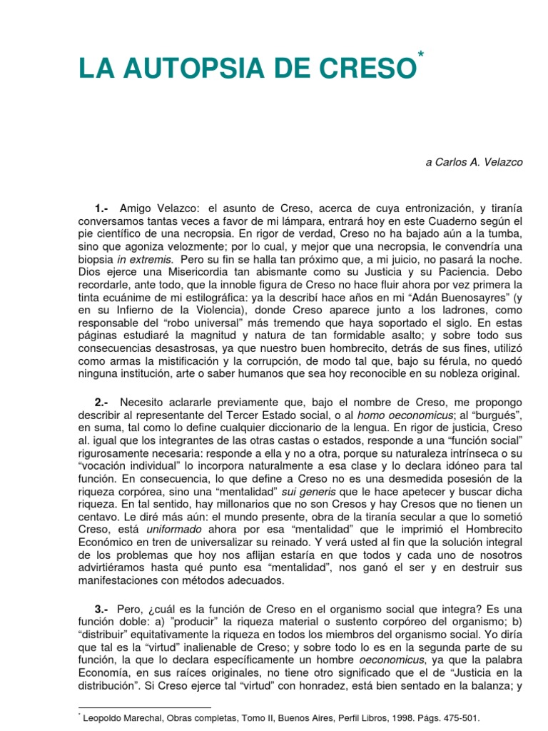 Marechal Leopoldo - La Autopsia de Creso | PDF | Derecho