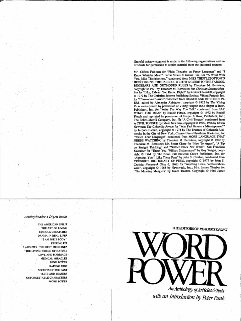 Vocabulary Readers Digest Word Power | PDF