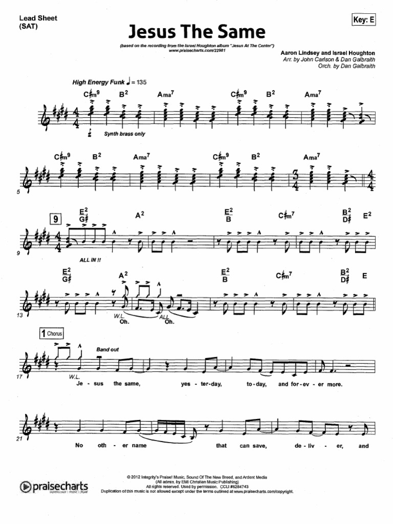 Jesus The Same (Lead Sheet) | PDF | Foreign Language Studies