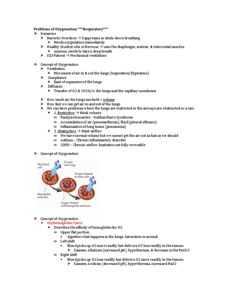 Oxygenation Problem Notes and Nursing Interventions | PDF | Chronic ...