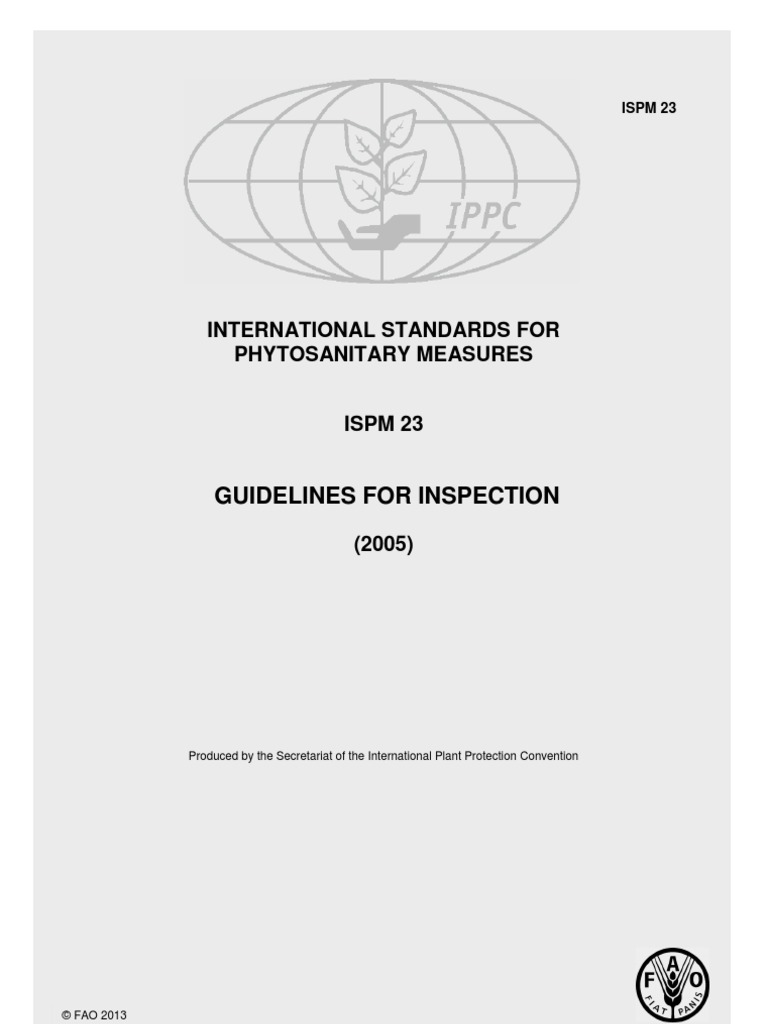 ISPM 23 - Plant Produce Exports Inspection | PDF | Risk Management | Risk
