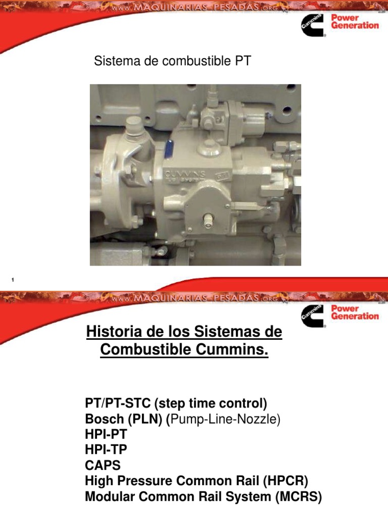 Curso Sistema Combustible Pt Motores Cummins | Líquidos | Presión