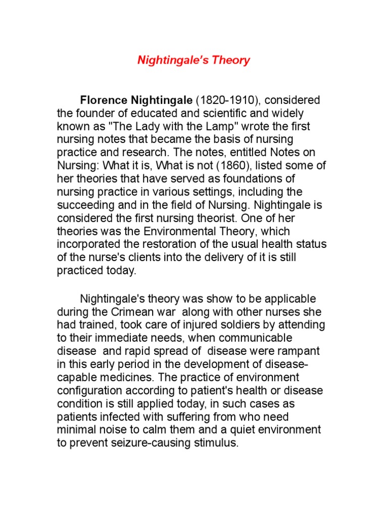 Nightingale Theory | PDF
