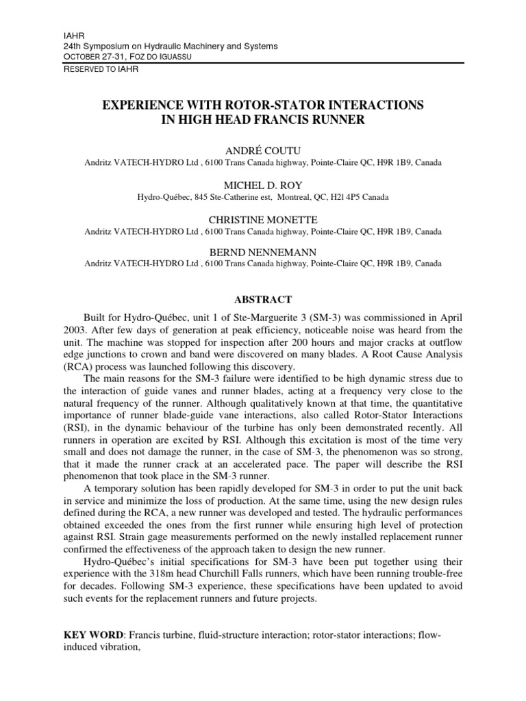 Rotor-Stator Interaction in SM-3 Turbine | PDF | Heat Treating ...