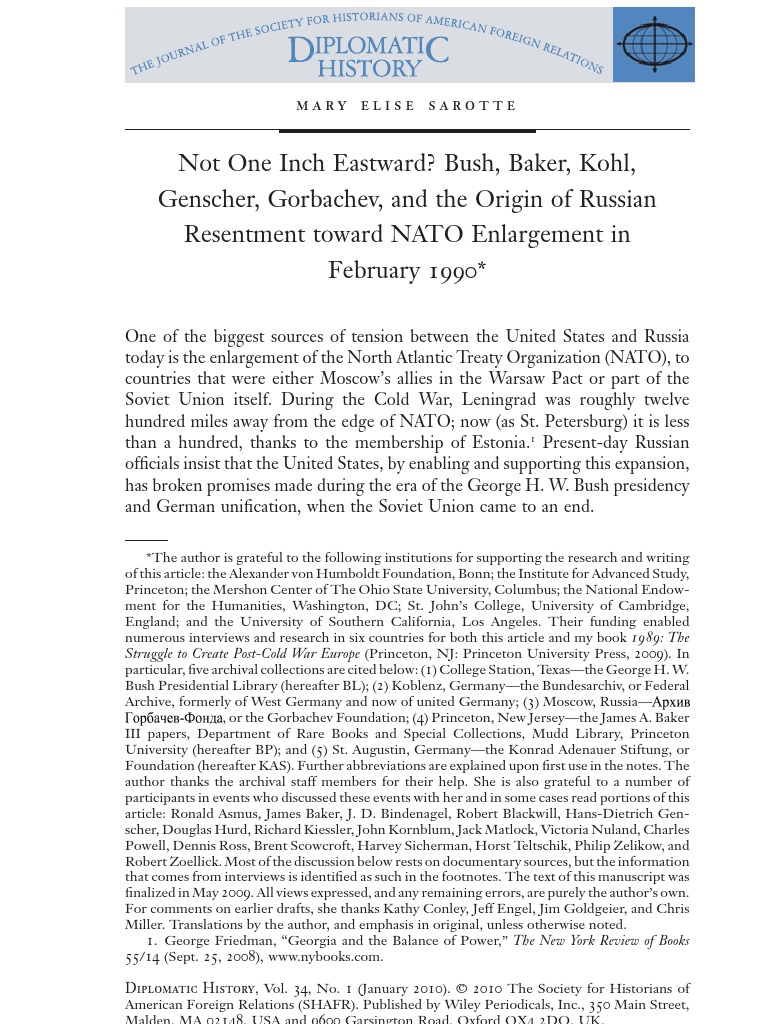 Not One Inch Eastward | PDF | Mikhail Gorbachev | Nato