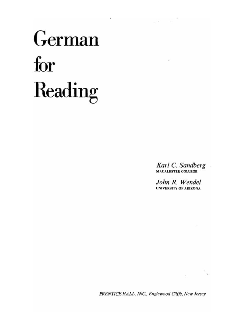 German For Reading | PDF | Perfect (Grammar) | Grammatical Gender