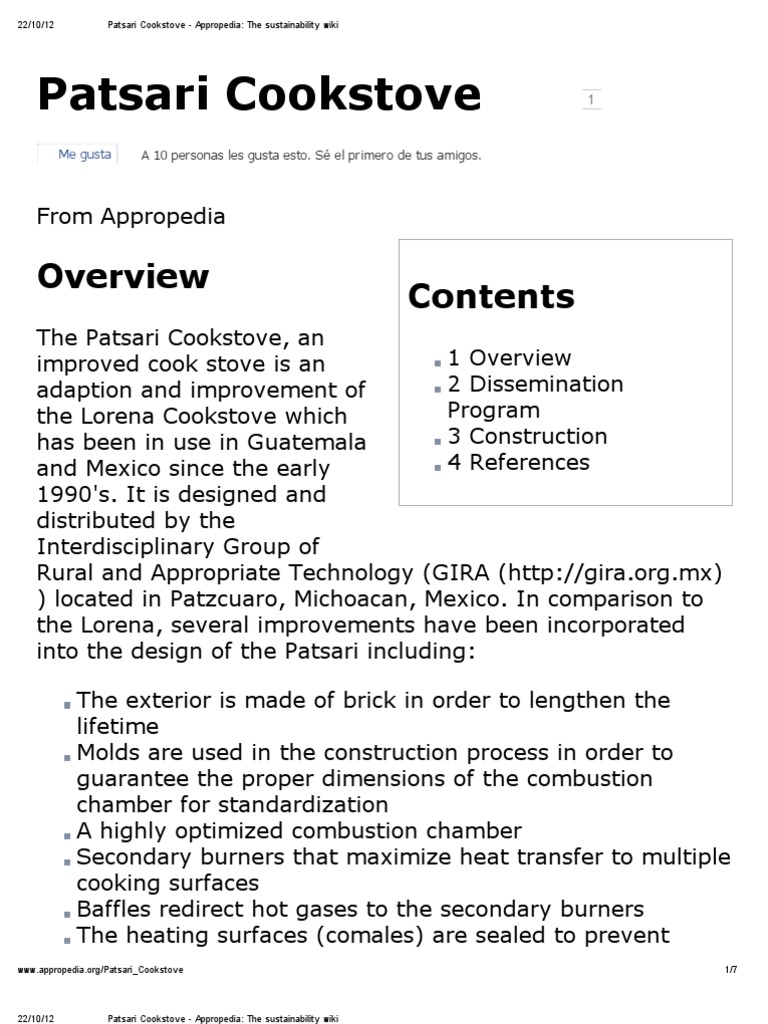 Patsari Cookstove - Appropedia - The Sustainability Wiki | PDF | Stove ...
