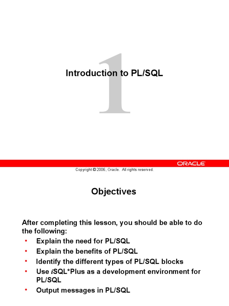Introduction To PL/SQL | PDF