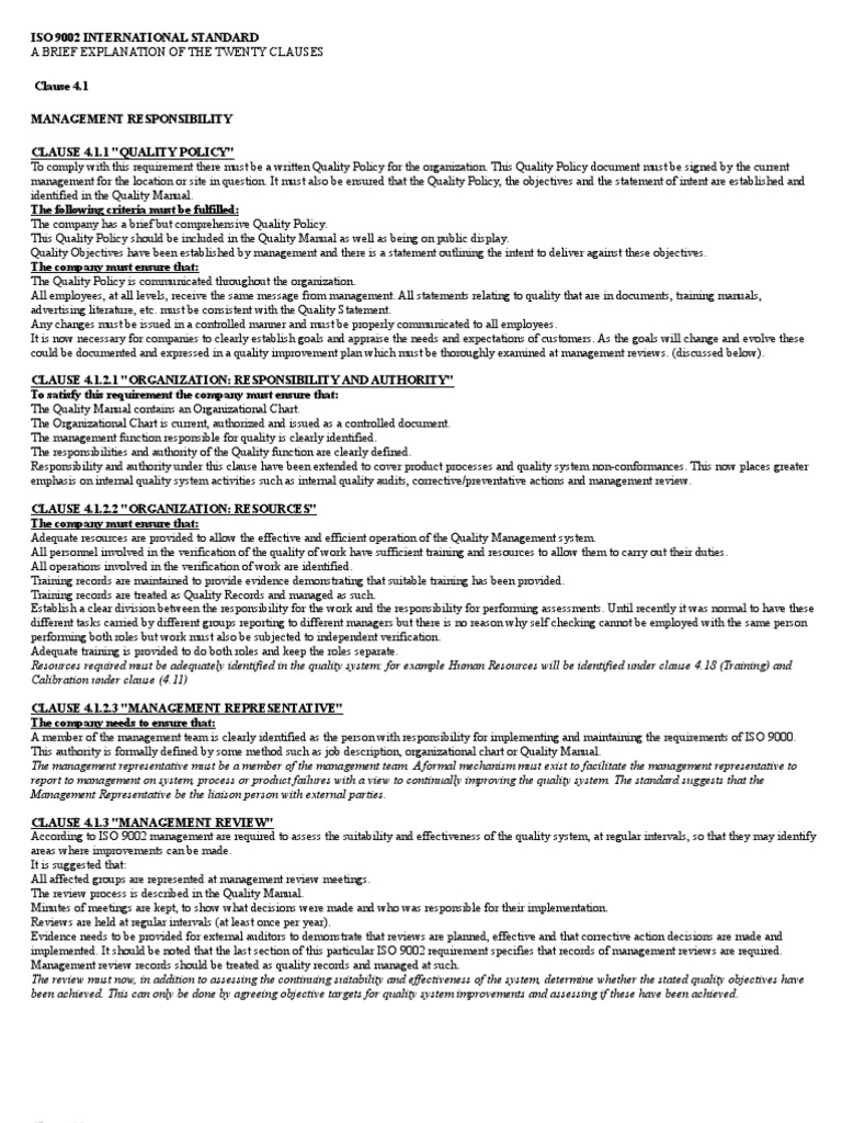 ISO 9002 Standard Overview and Requirements | PDF | Iso 9000 | Quality ...