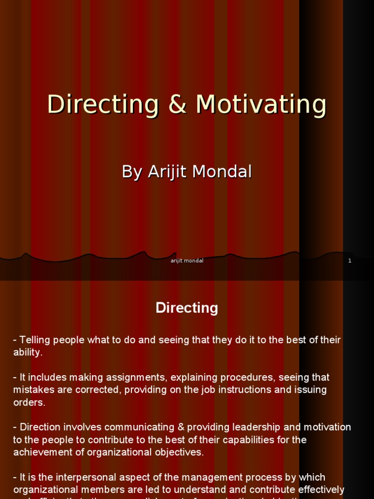 Directing & Motivation | PDF | Motivation | Motivational