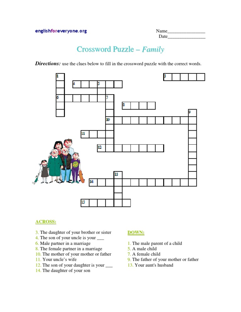 Crossword Puzzle - Family | PDF