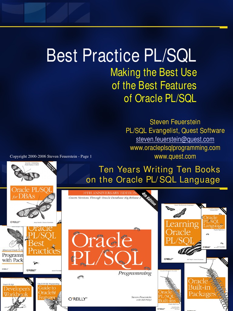 Steven Feuerstein Best Practice Plsql Pdf Plsql Test Driven Development