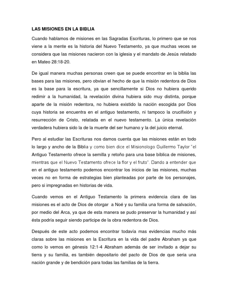 LAS MISIONES EN LA BIBLIA 1º Tema de Capacitacion | Descargar gratis ...