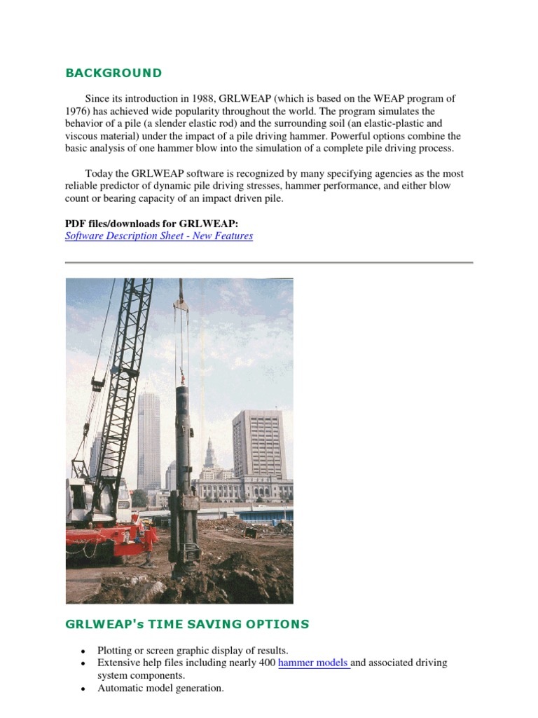 Background: PDF Files/downloads For GRLWEAP | PDF | Deep Foundation ...