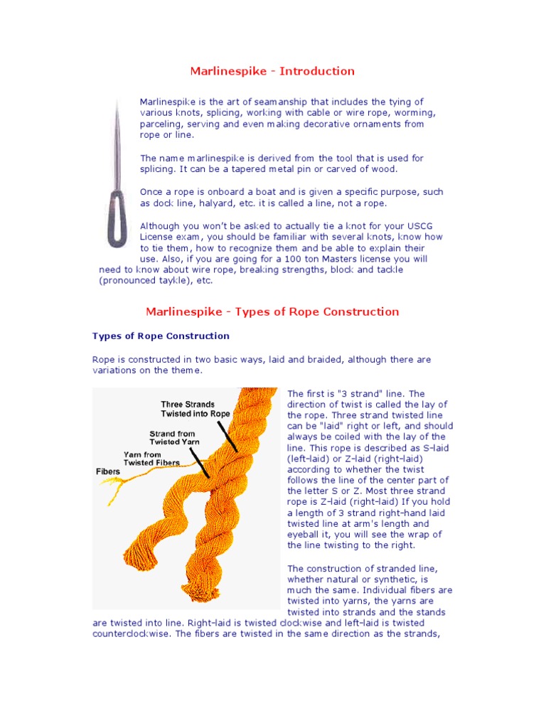 Marlinespike | Knot | Rope