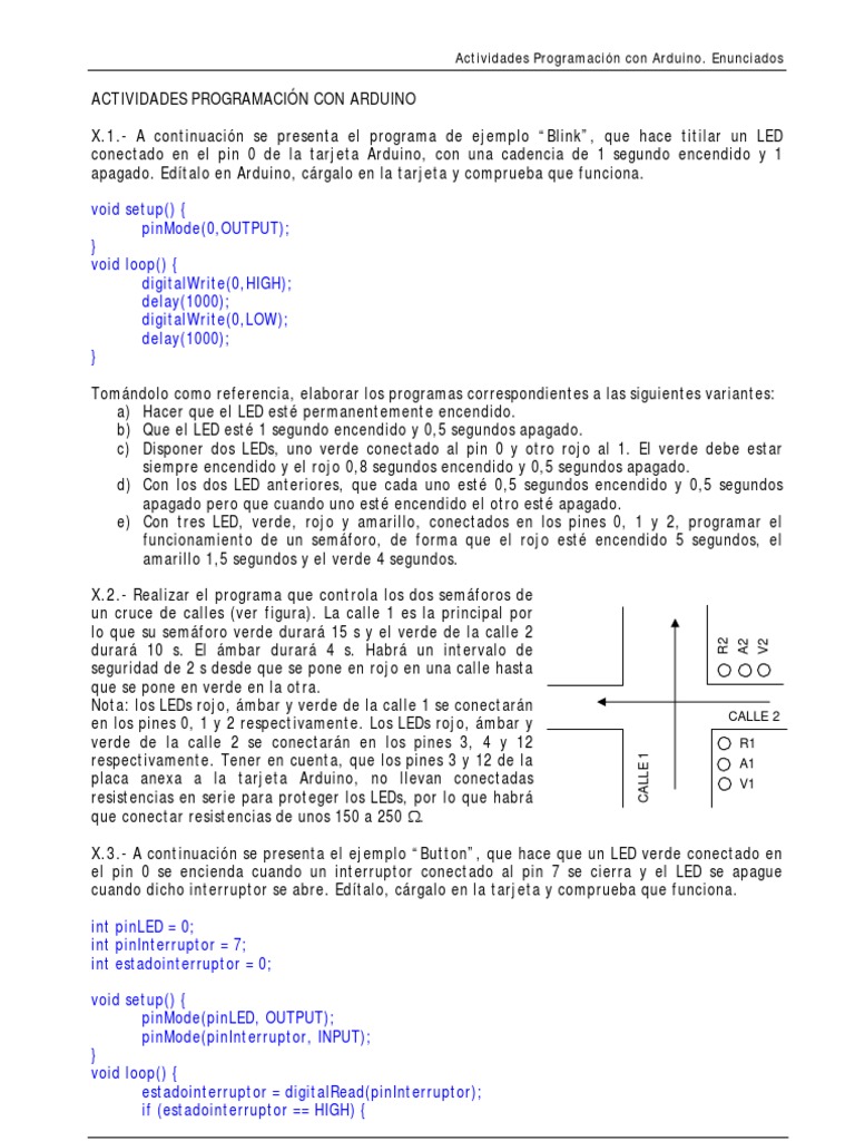 Actividades Arduino Bella-Vista | PDF | Semáforo | Diodo emisor de luz