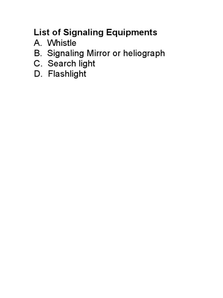 Examples of Signaling Equipment | PDF