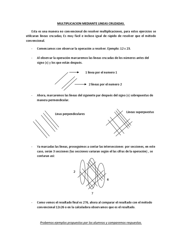 Multiplicacion Mediante Lineas Cruzadas | PDF