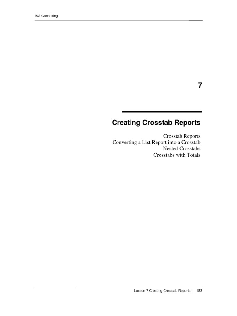 Crosstab Report Creation Guide | PDF | Information Science | Areas Of ...