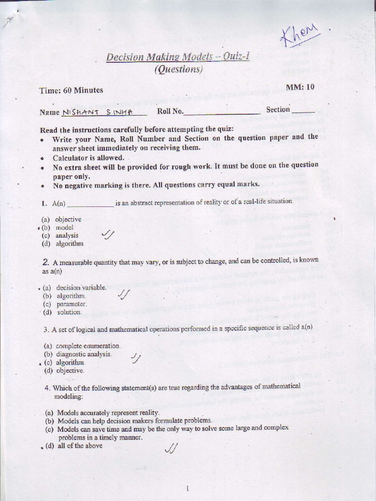 DMM Quiz | PDF | Mathematics Of Computing | Areas Of Computer Science