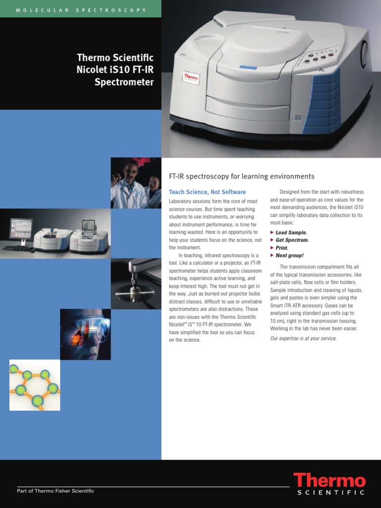 Thermo Scientific Nicolet Is10 FT-IR Spectrometer | PDF | Applied And ...