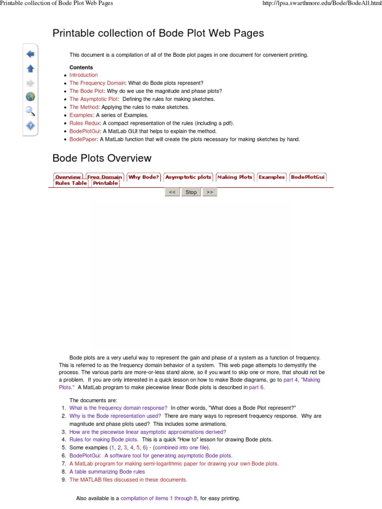 Printable Collection of Bode Plot Web Pages | PDF | Mathematical ...