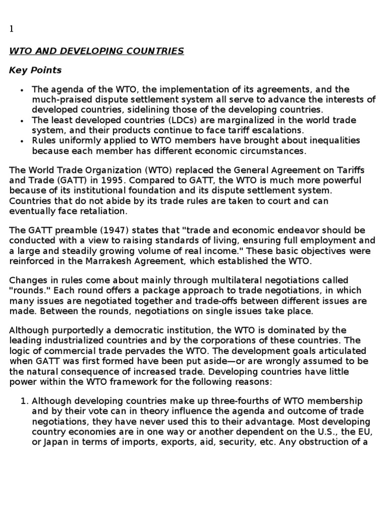 Wto and Devloping Countries | PDF | World Trade Organization | Negotiation