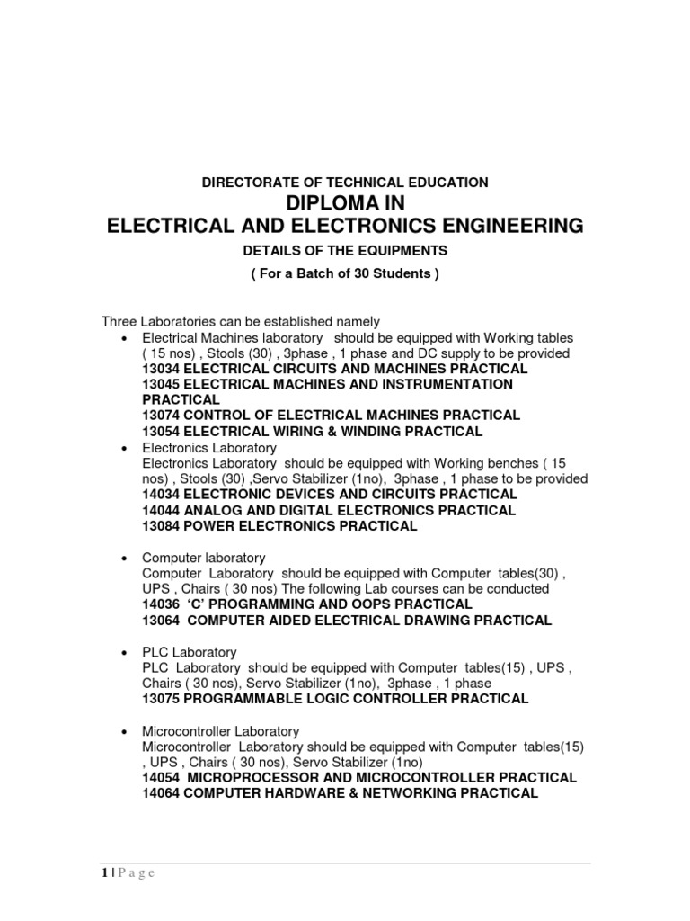 EEE Lab Equipments | PDF | Power Inverter | Programmable Logic Controller