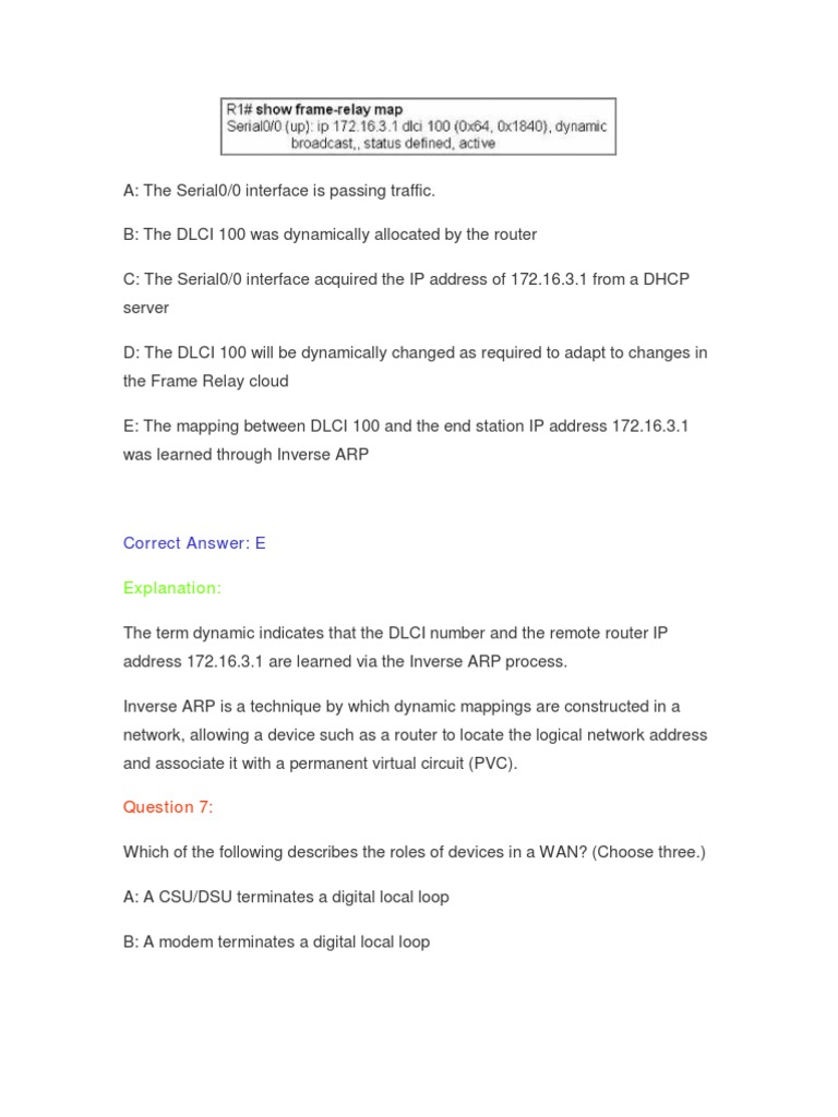 Correct Answer: E: Explanation | PDF | Router (Computing) | Ip Address