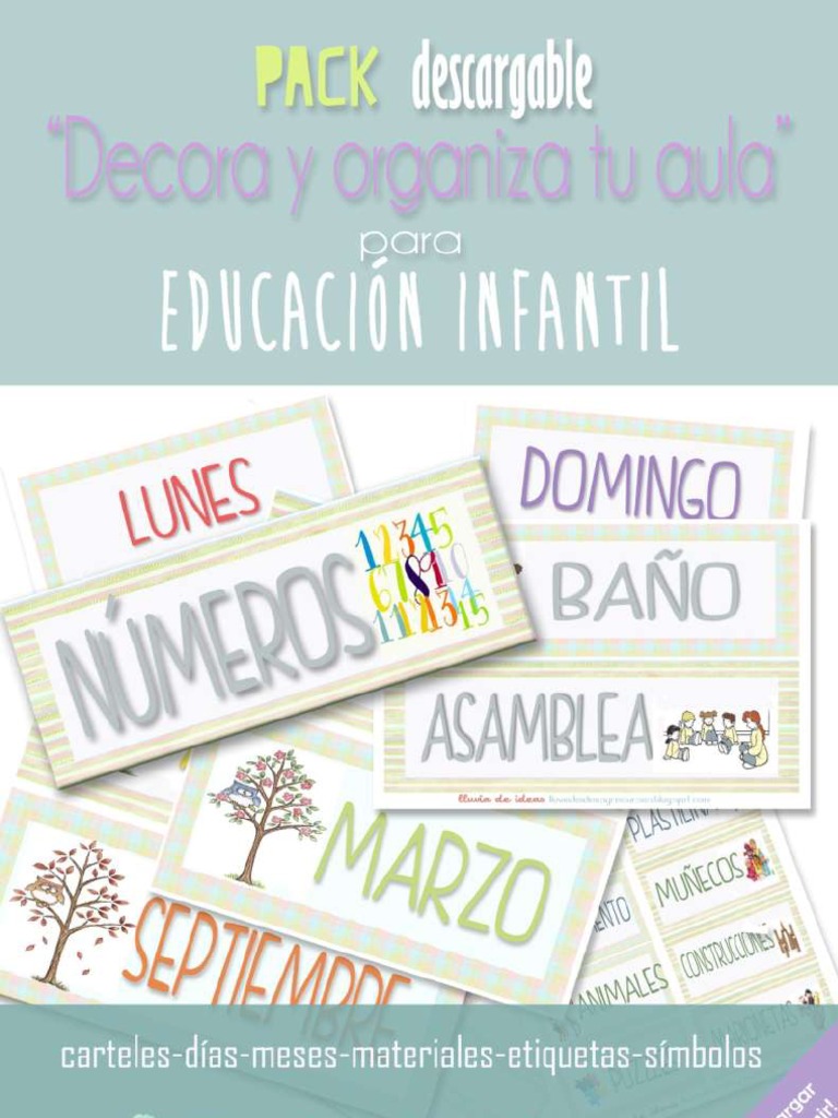 Pack Descargable "Decora y Organiza Tu Aula" para Educación Infantil | PDF