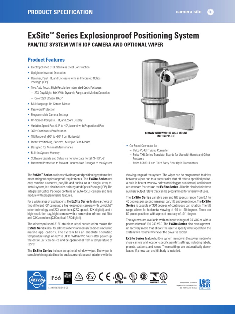 Explosion Proof PTZ Camera | PDF | Shutter (Photography) | Video