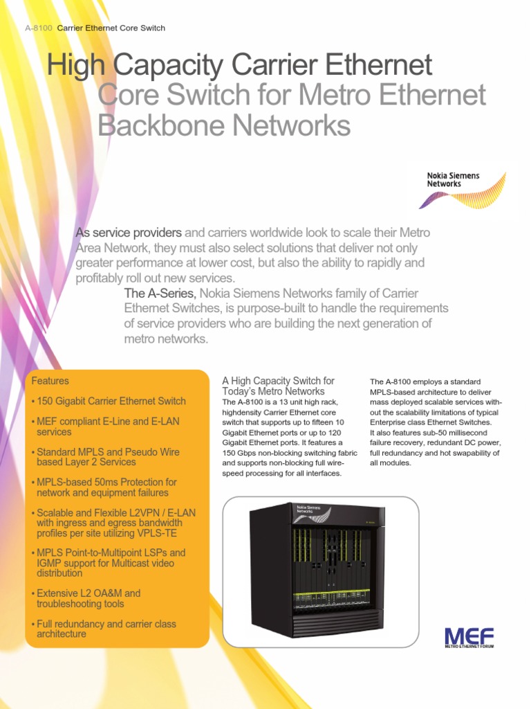 Core Switch For Metro Ethernet Backbone Networks: High Capacity Carrier ...