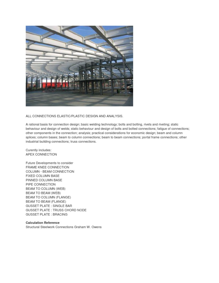 Steel Connection Design Spreadsheet | PDF | Truss | Economic Sectors