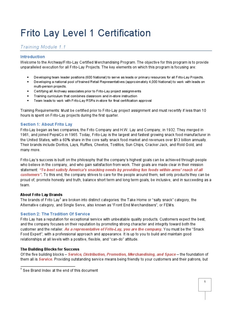 Frito Lay Training | PDF | Retail | Business