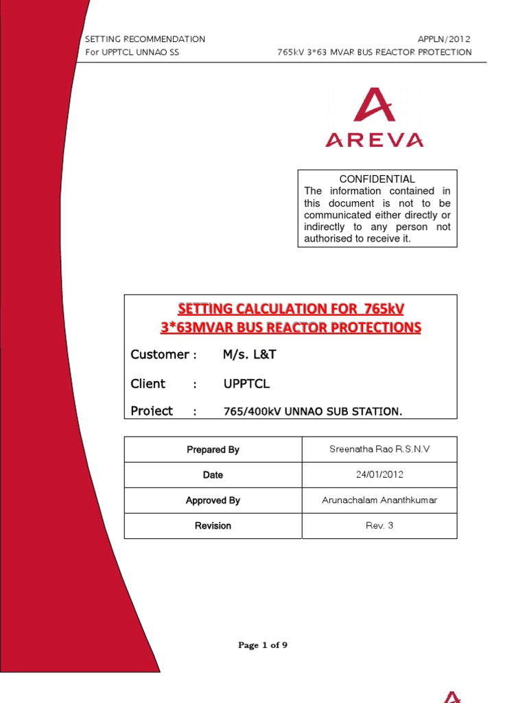 Reactor Differential Protection Calculation | PDF | Amplifier ...