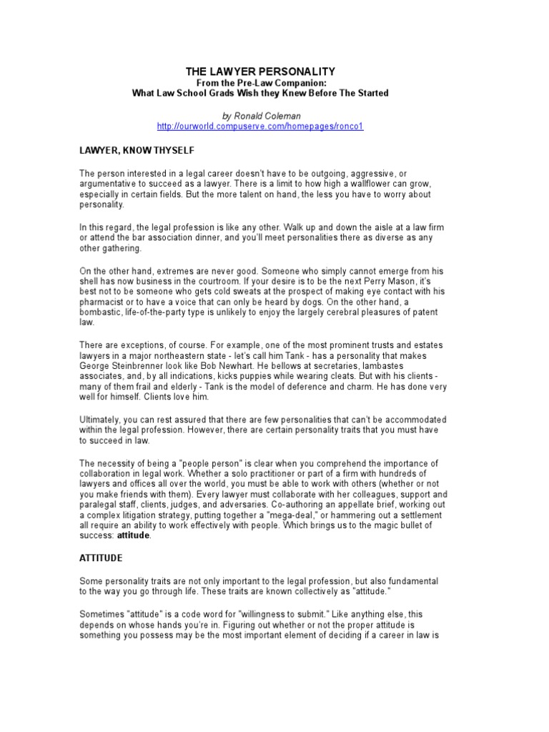 The Lawyer Personality | PDF | Business
