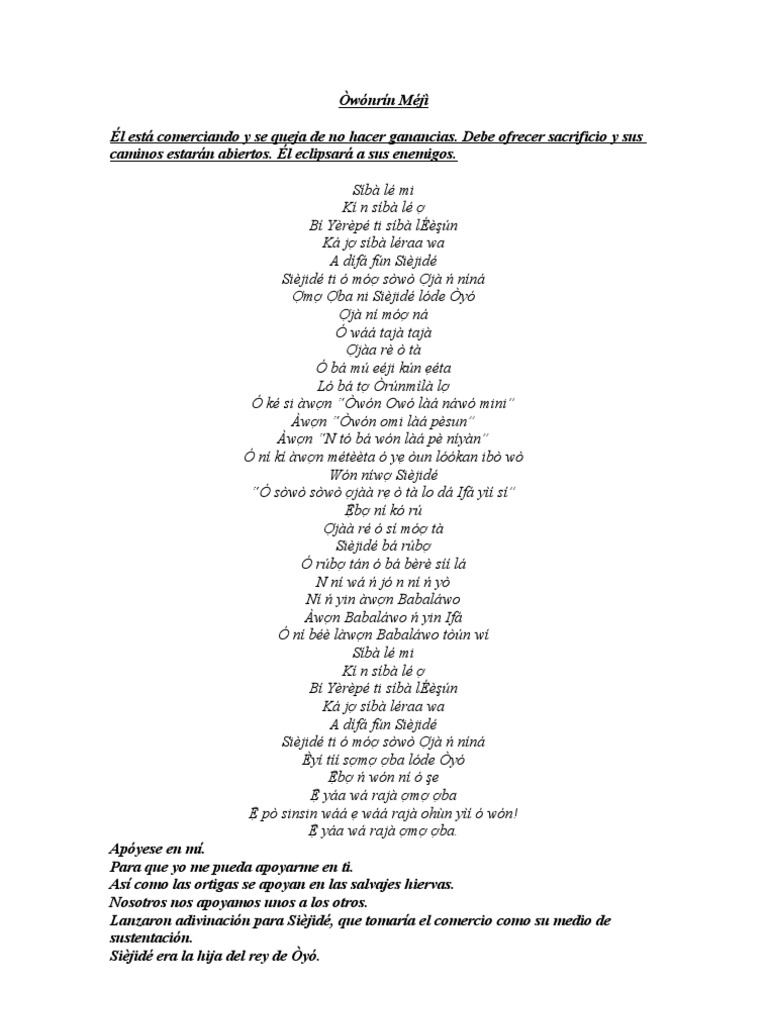 Owonrin Meji | PDF | Alimentos | Naturaleza