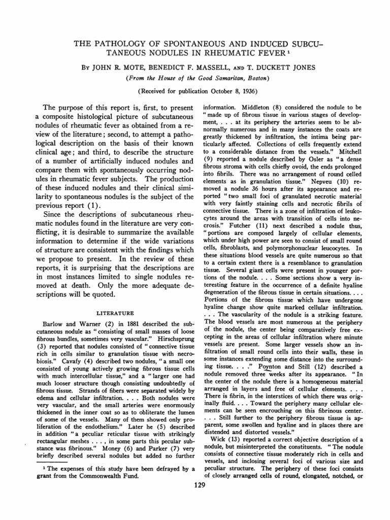 Subcutaneous Nodule in Rheumatic Fever | Staining | Cutaneous Conditions