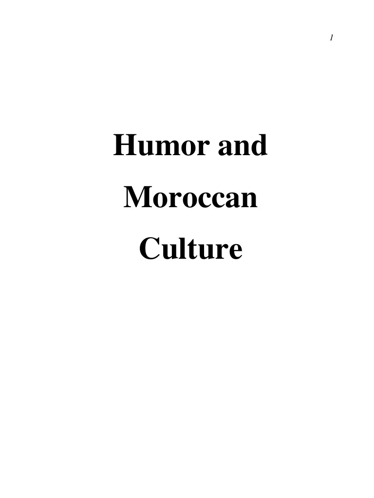 Humor and Moroccan Culture | PDF | Morocco | Arabic