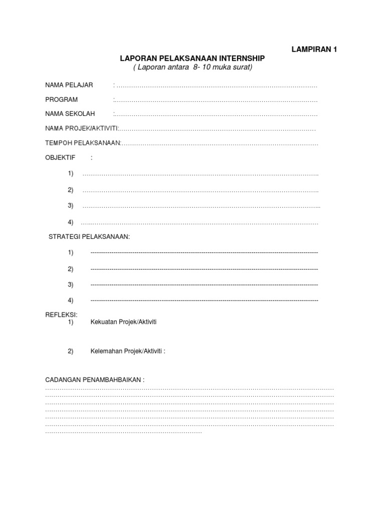 Format Laporan Internship | PDF