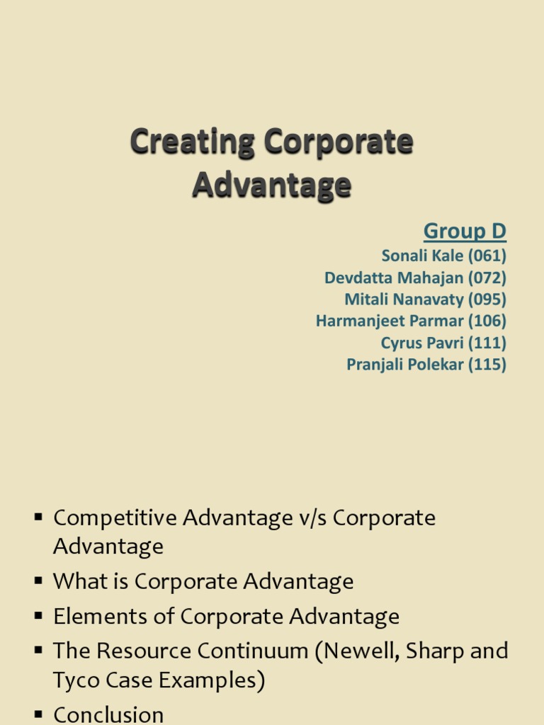 Creating Corporate Advantage | PDF | Corporate Governance | Strategic ...