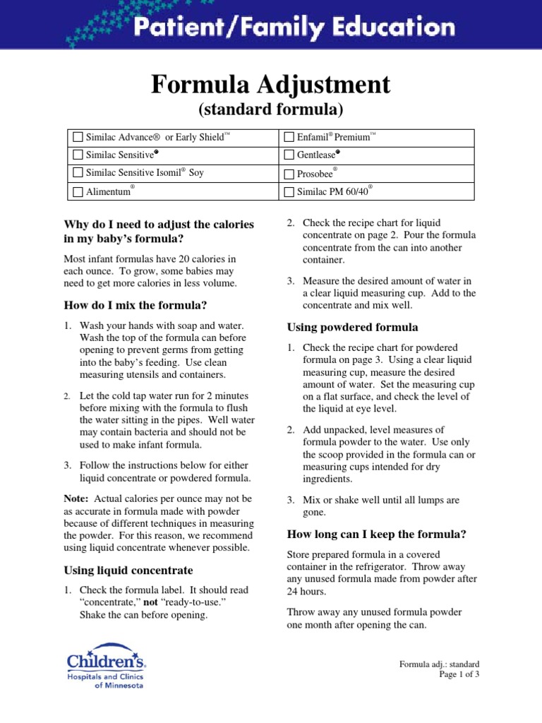 Similac Formula | PDF | Infant Formula | Water