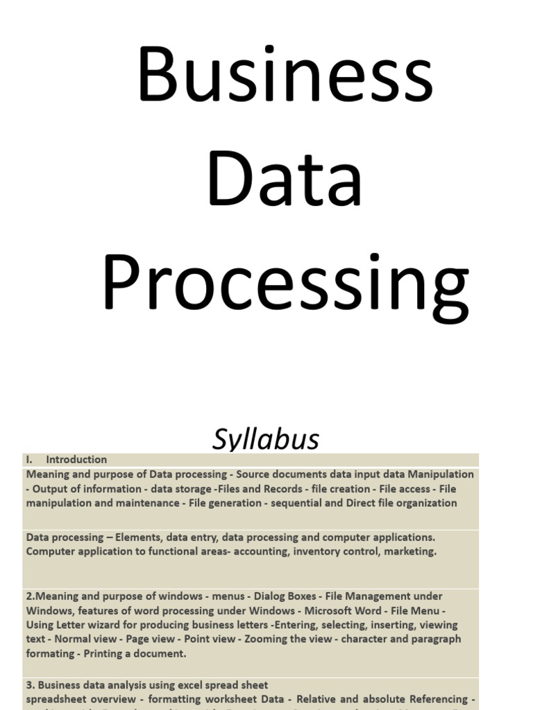 Data Processing | PDF | Input/Output | Database Index