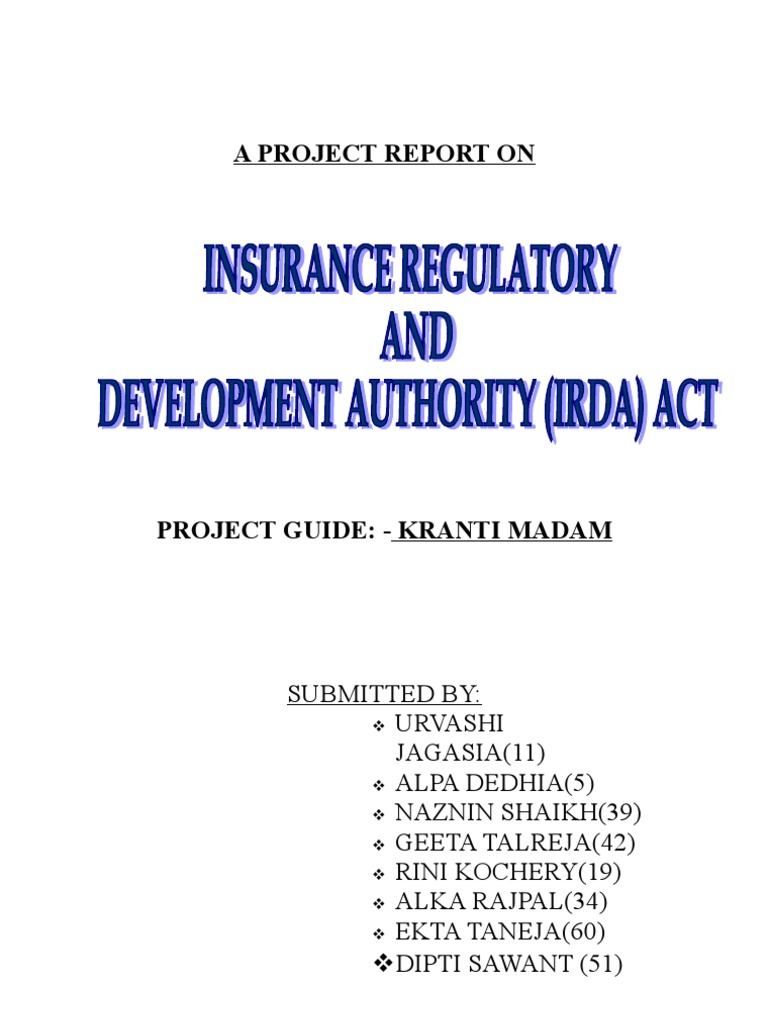 A Project Report On | PDF | Reinsurance | Insurance