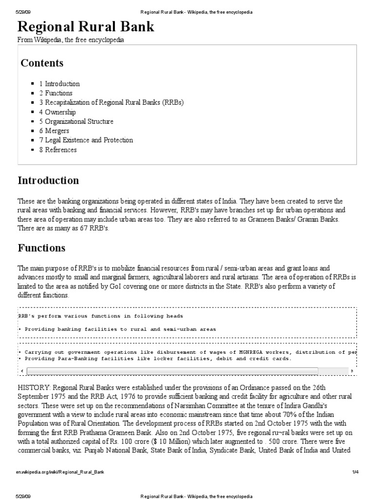 Regional Rural Bank | PDF | Banking | Economies