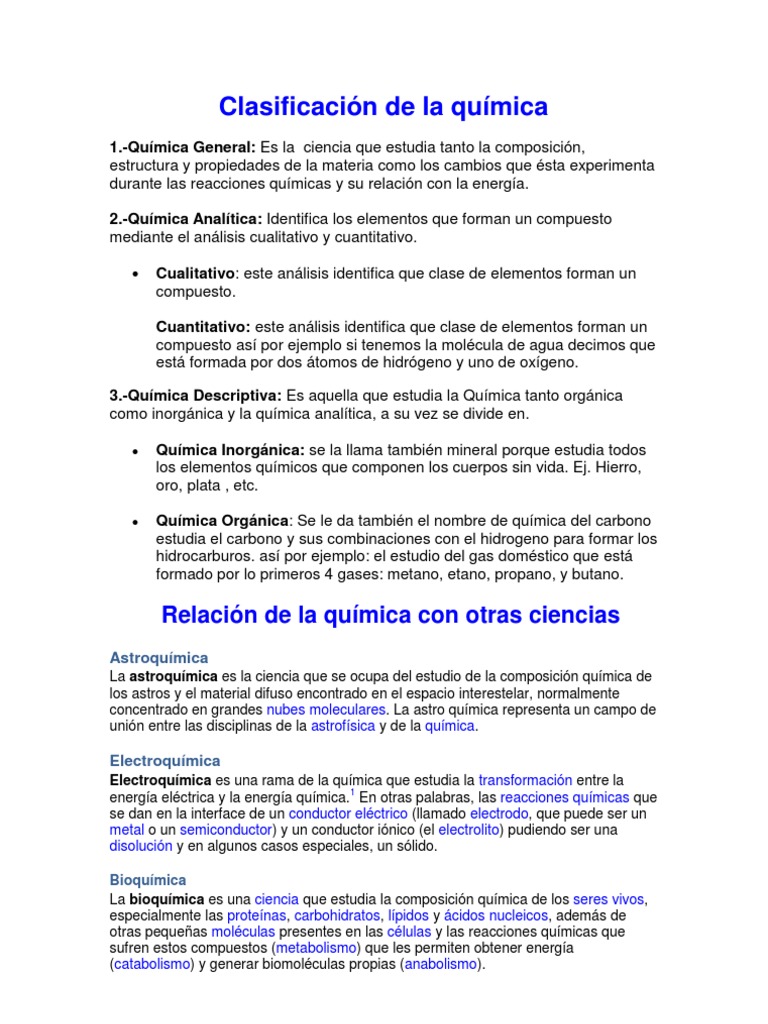 Clasificación de La Química | PDF | Bioinformática | Organismos