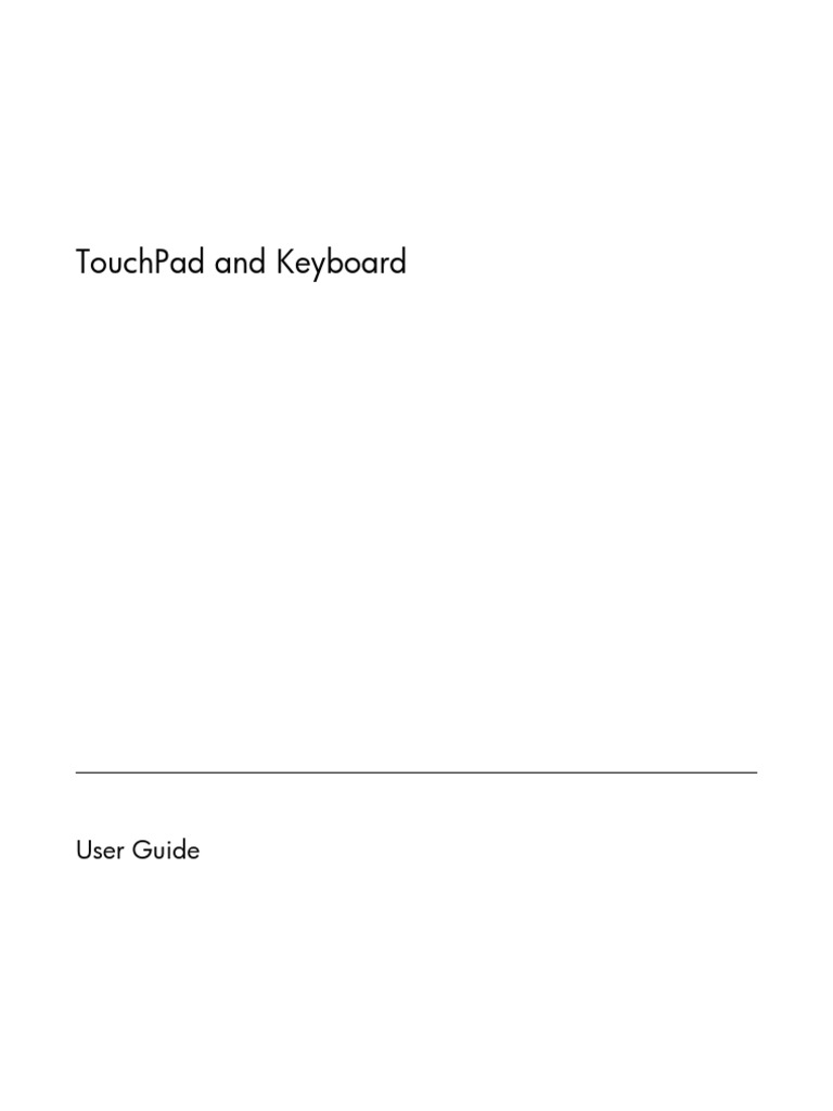Touchpad and Keyboard: User Guide | PDF | Computer Keyboard | Keyboard ...