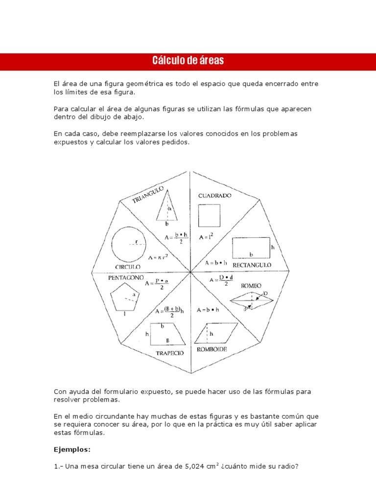 Cálculo de Áreas | PDF | Métodos y materiales de enseñanza | Ciencia y ...