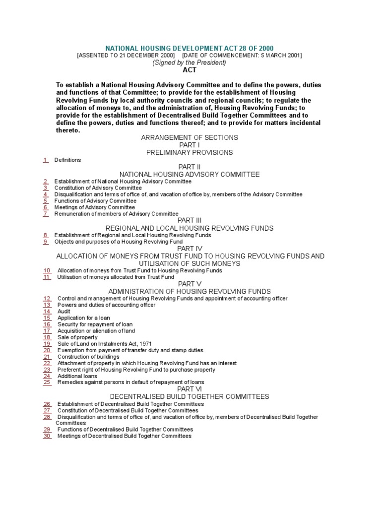 National Housing Development Act Overview | PDF | Securities (Finance ...
