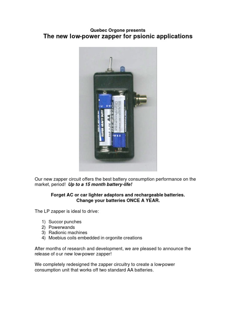 Plan ZAPPER 3volt LPzapper | PDF | Electrical Engineering | Electronics